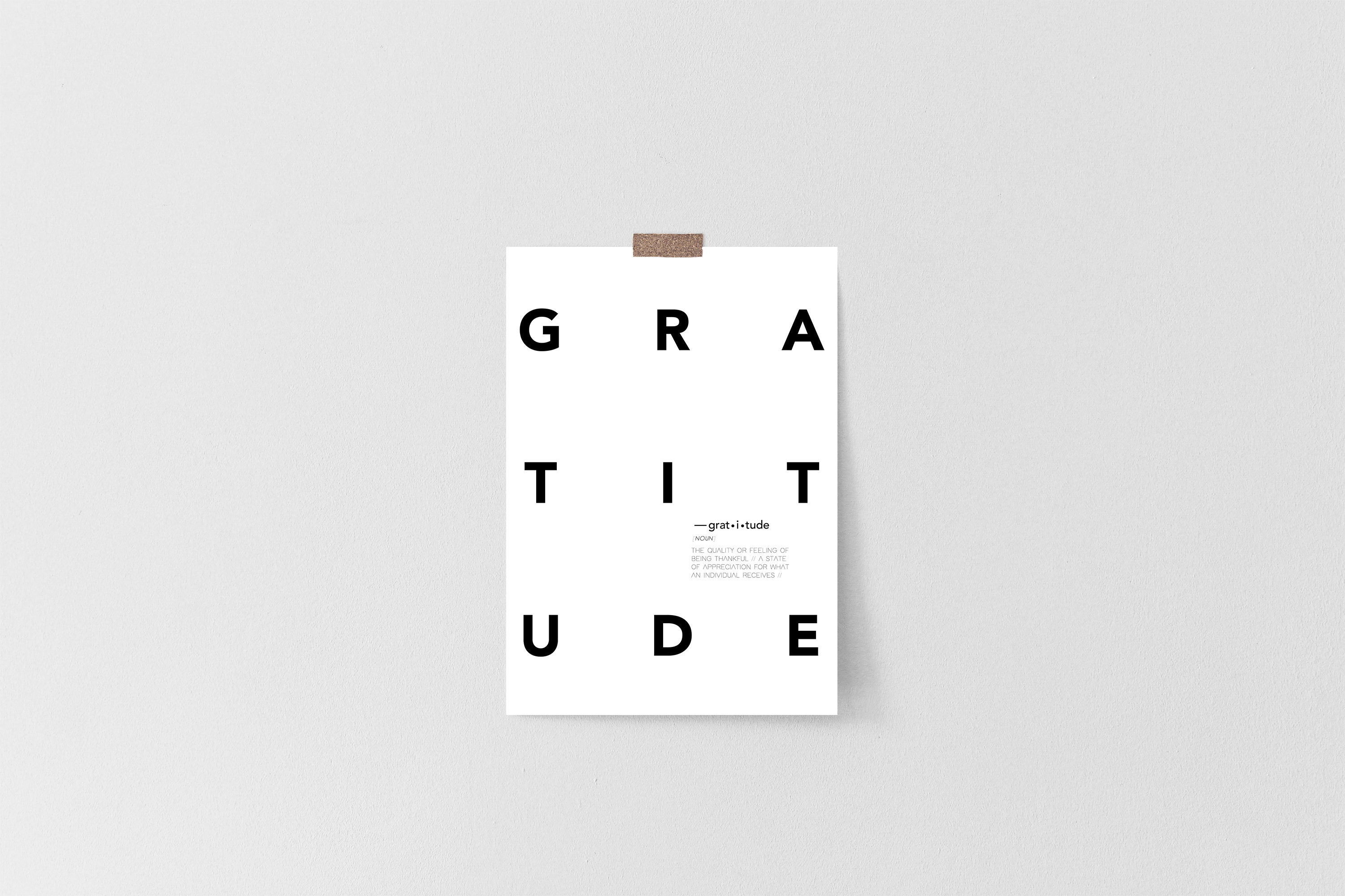 Gratitude Print Bold PRINTABLE Definition Wall Art - Etsy