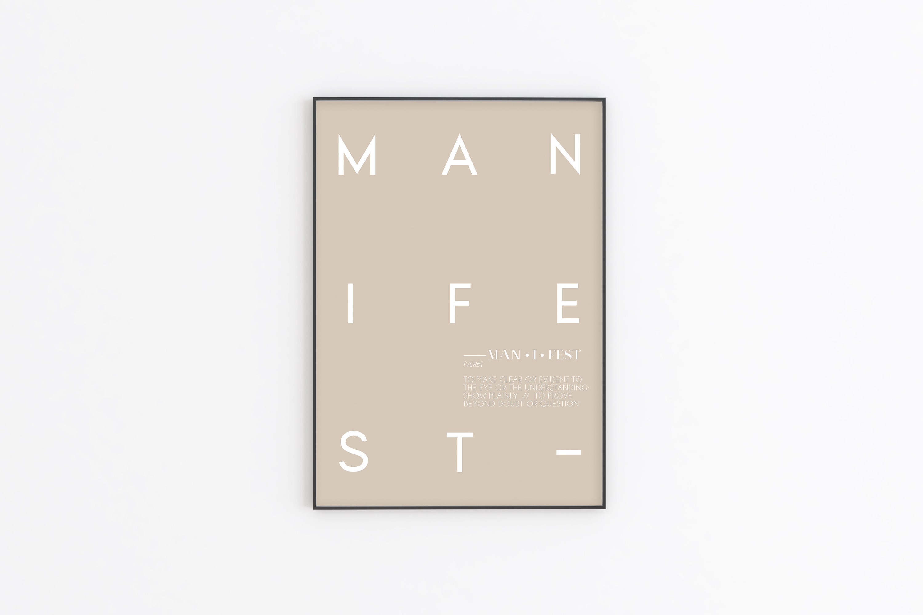 Manifest Definition Print | DIGITAL ART | Minimal Tan Wall Art ...