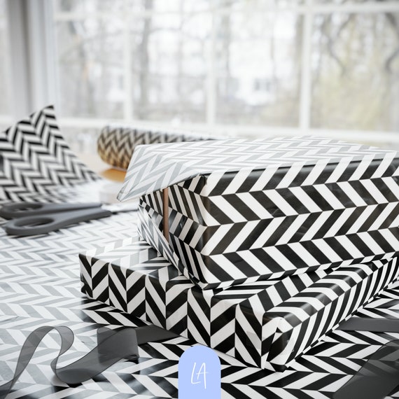 Grey chevron wrapping paper store