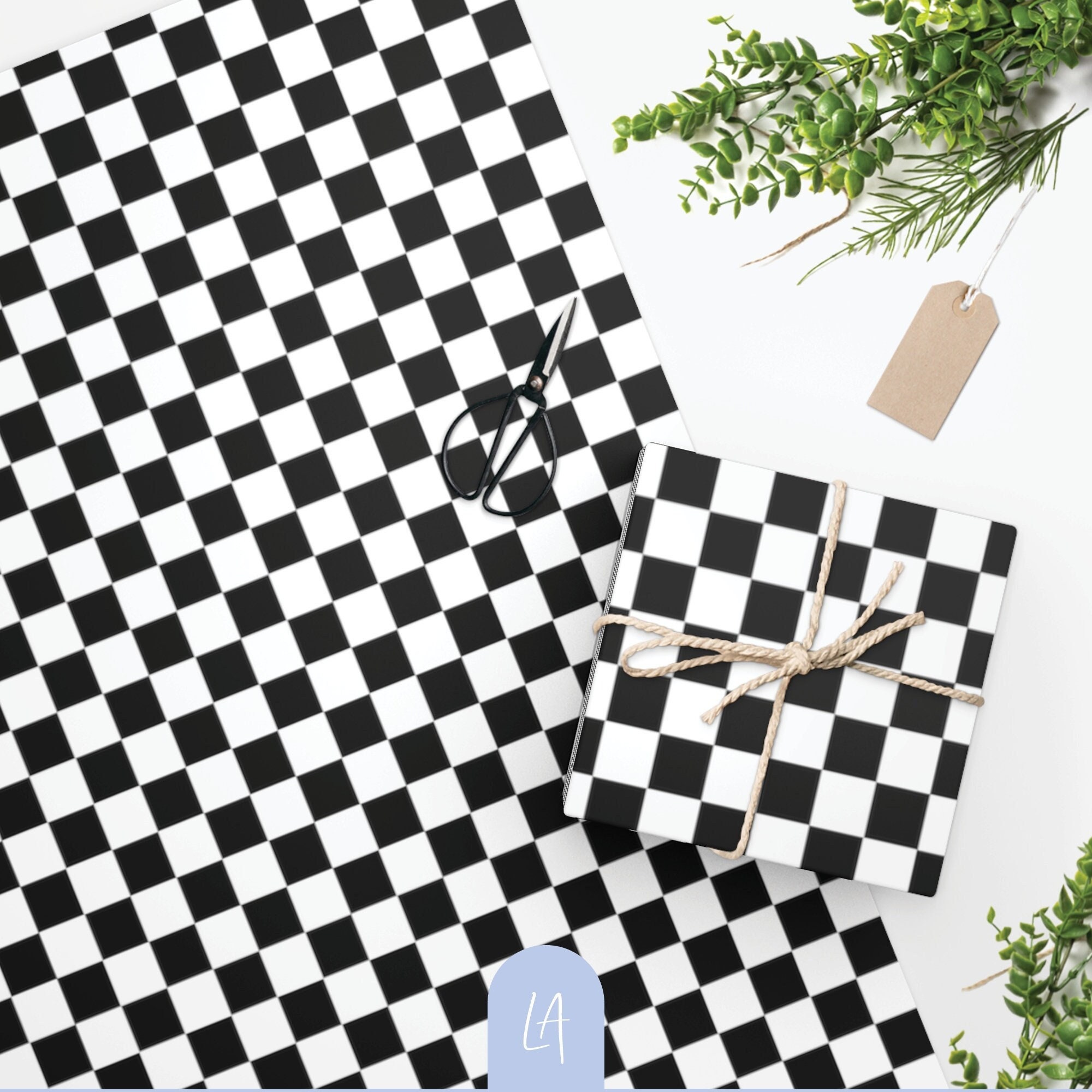 Checkered Wrapping Paper Roll Checker Pattern Great for Christmas and ...