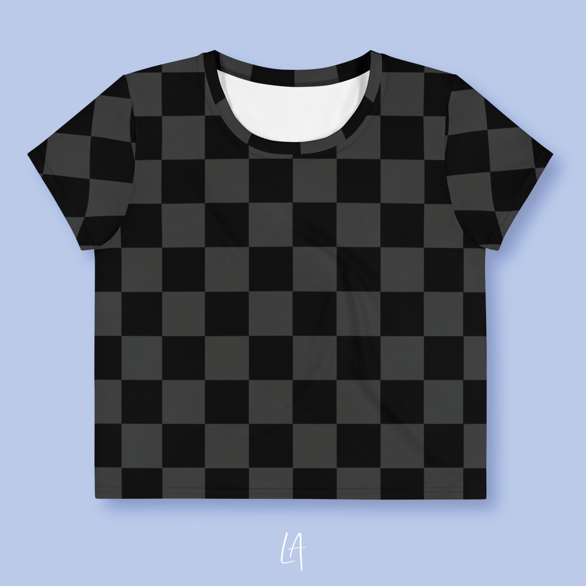 Crop Top in Checkerboard Pattern | Cute Workout Activewear | Loose Boxy ...