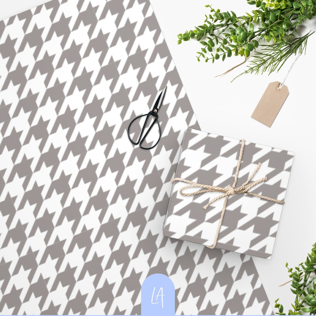 Wrapping Paper Roll | Houndstooth Pattern | Great for Christmas and ...