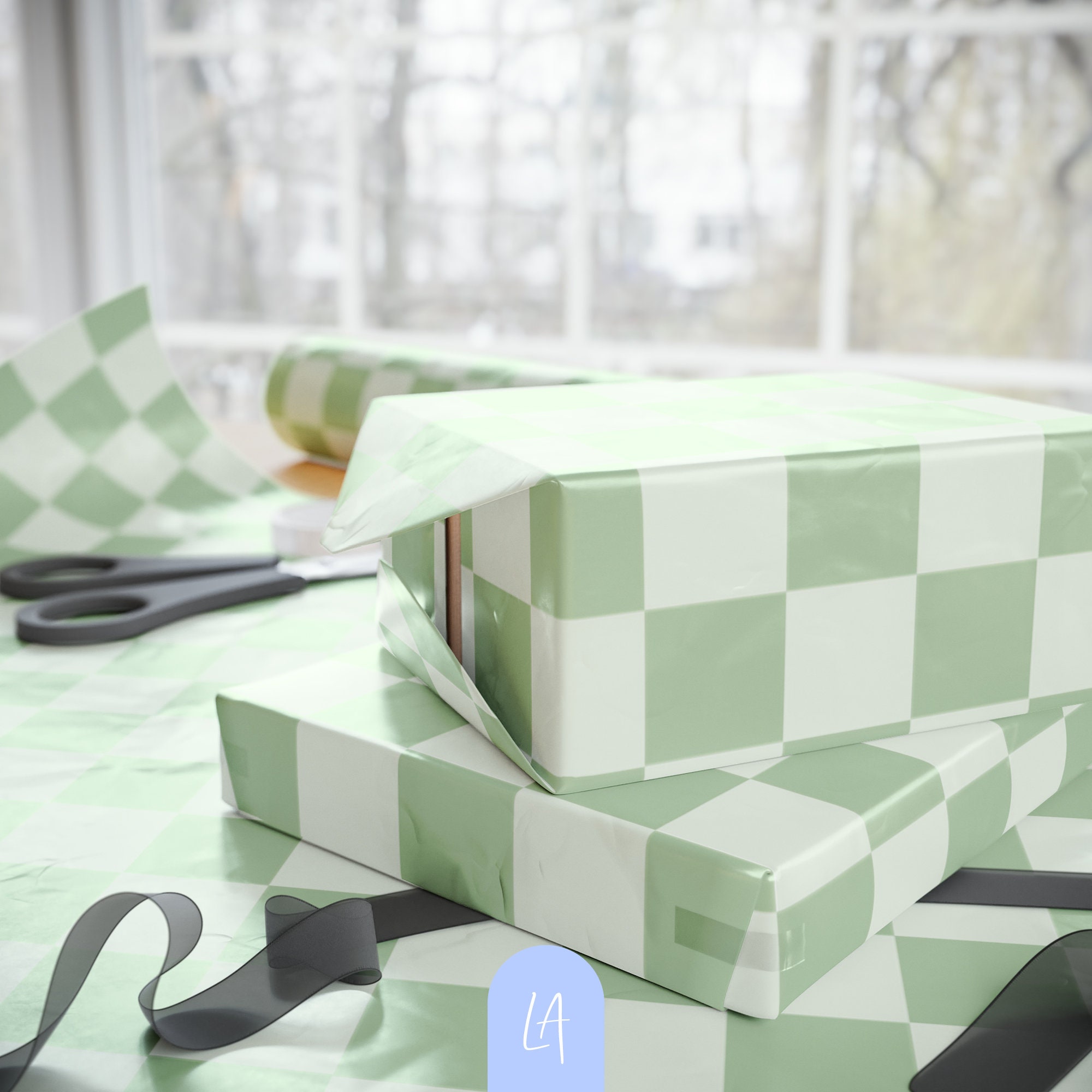 Checkered Wrapping Paper Roll Checker Pattern Great for - Etsy