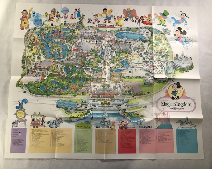 Walt Disney Walt Disney World Map 1979 A Guide to the Magic Kingdom ...
