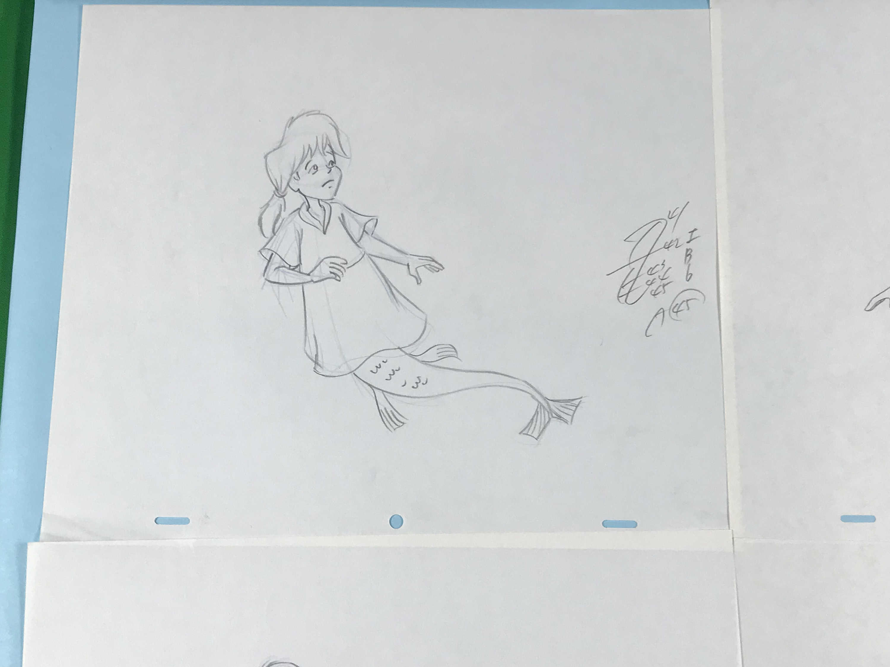 Animation Production Drawings Set of 4 Mermaid Girl - Etsy