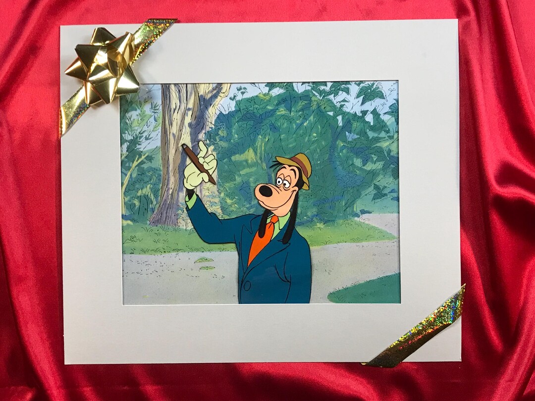 Vintage Goofy Smoking Animation Production Cel - Matted - Original Hand ...