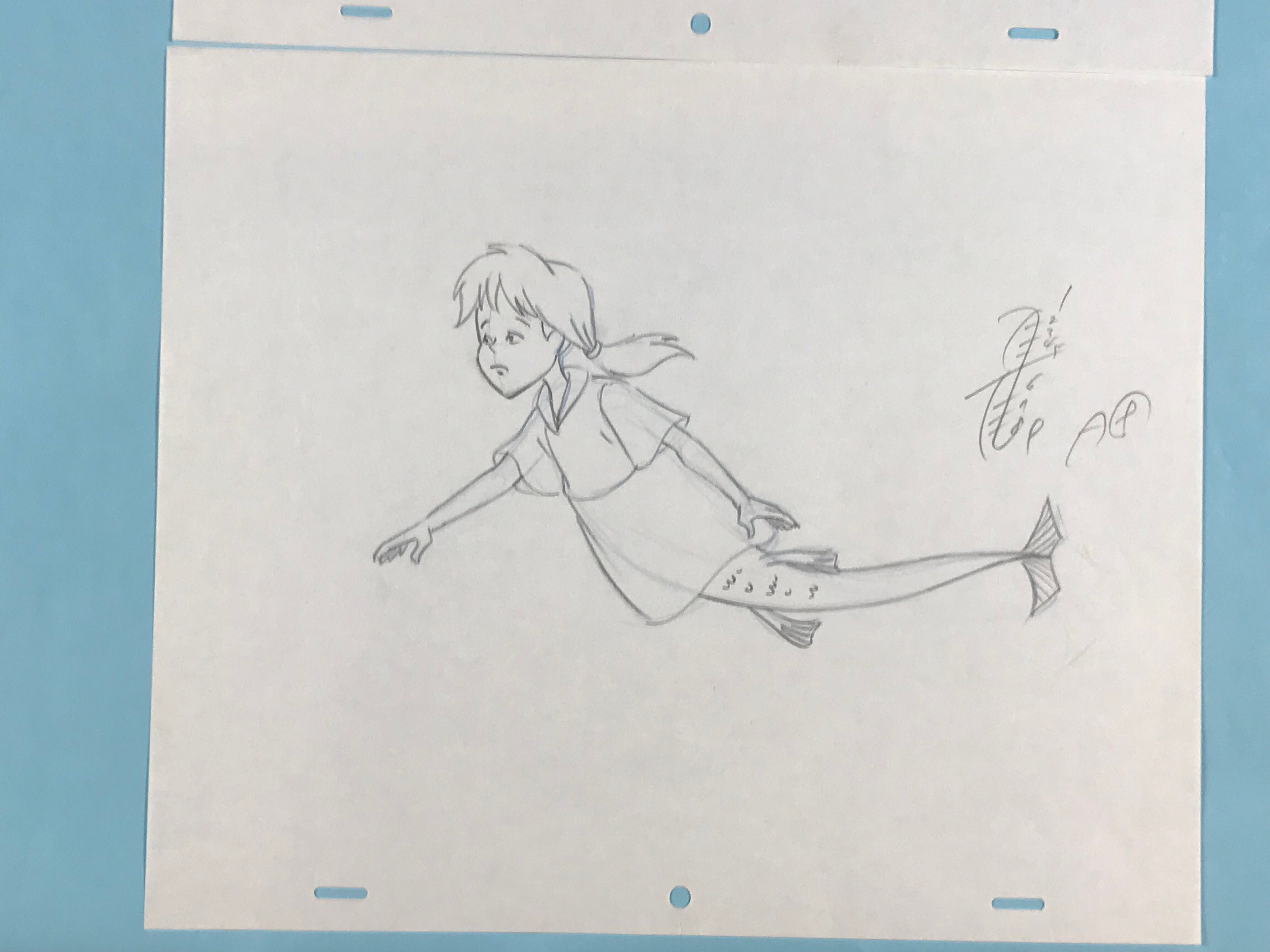 Animation Production Drawings Set of 2 Mermaid Girl - Etsy