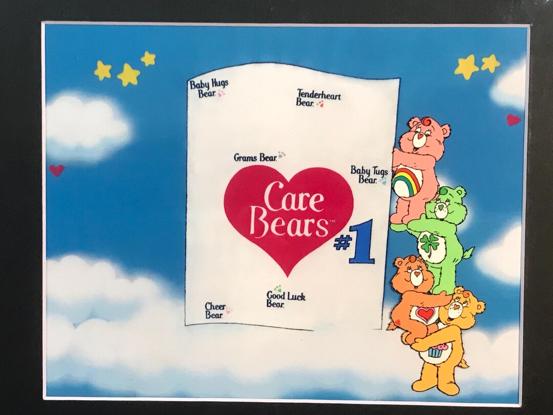 CARE BEARS Animation Production Cel Setup With Drawing -matted ...