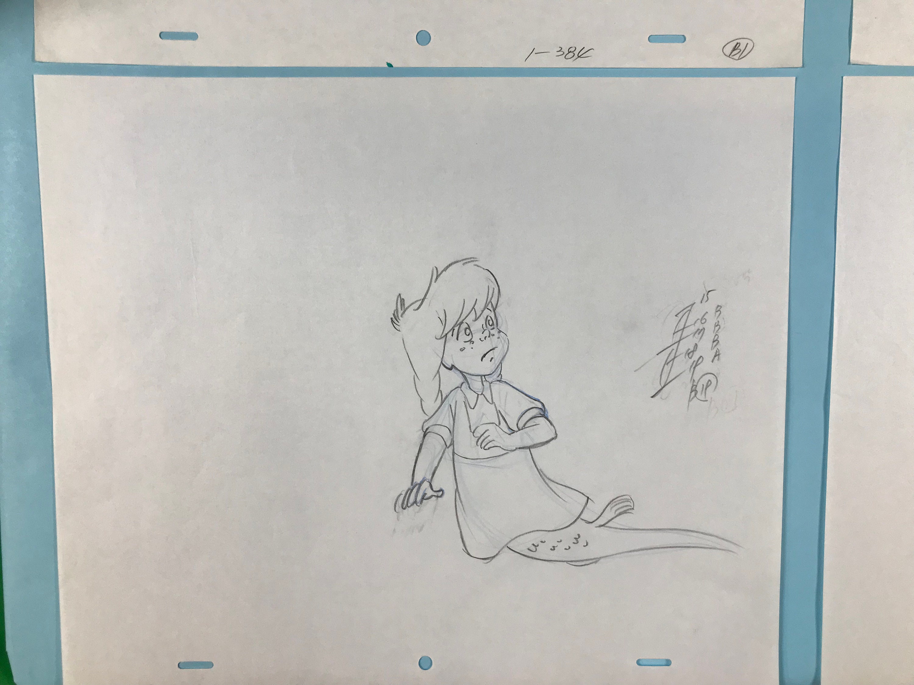 Animation Production Drawings Set of 4 Mermaid Girl - Etsy