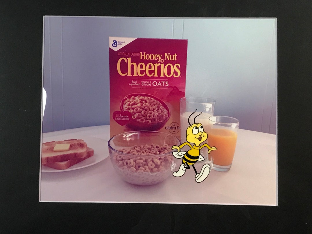 Animation Production Cel CHEERIOS BEE Laying on Glass and Background ...