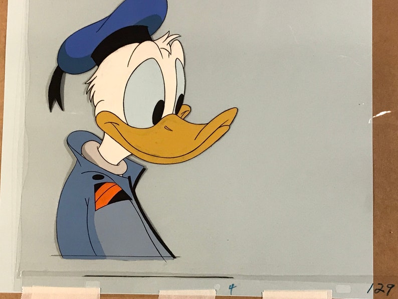 Vintage Donald Duck Animation Production Cel Large Close-up Image 1980s ...