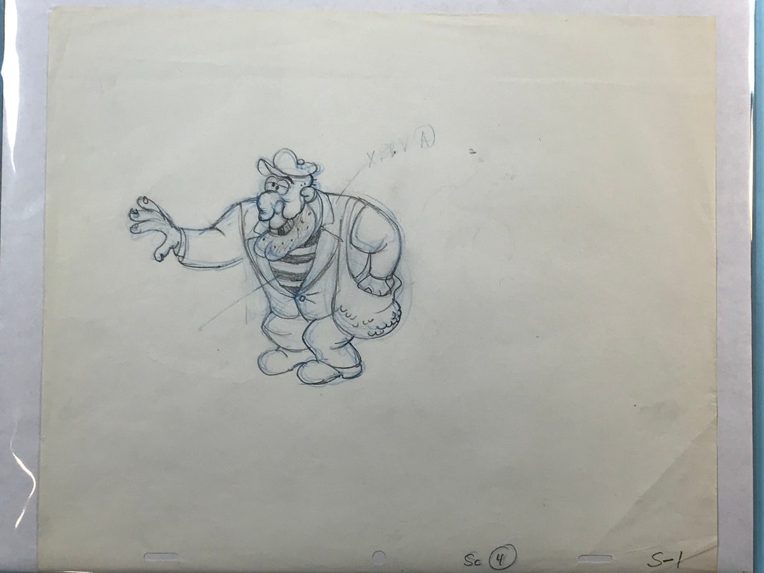 Animation Production Drawing of Jay Ward “ Burglar “ Cartoon Character ...