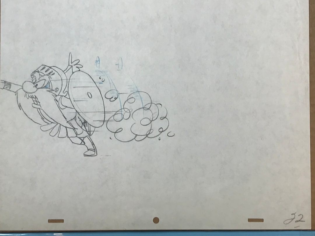 Yosemite Sam Dressed as a Knight Vintage Animation Production Drawing ...
