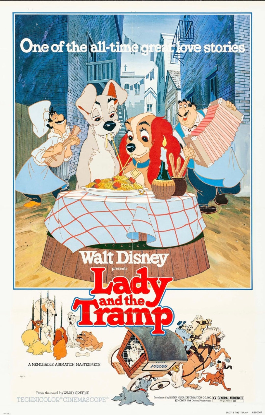 US One Sheet Original Movie Poster Lady and the Tramp Original 1980 Re ...