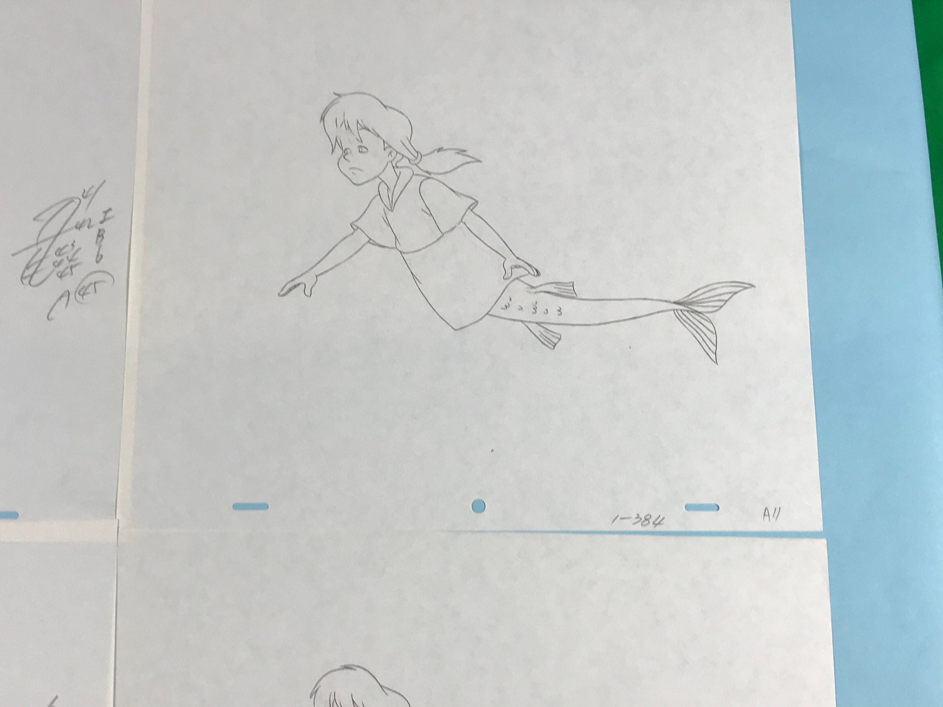 Animation Production Drawings Set of 4 Mermaid Girl - Etsy