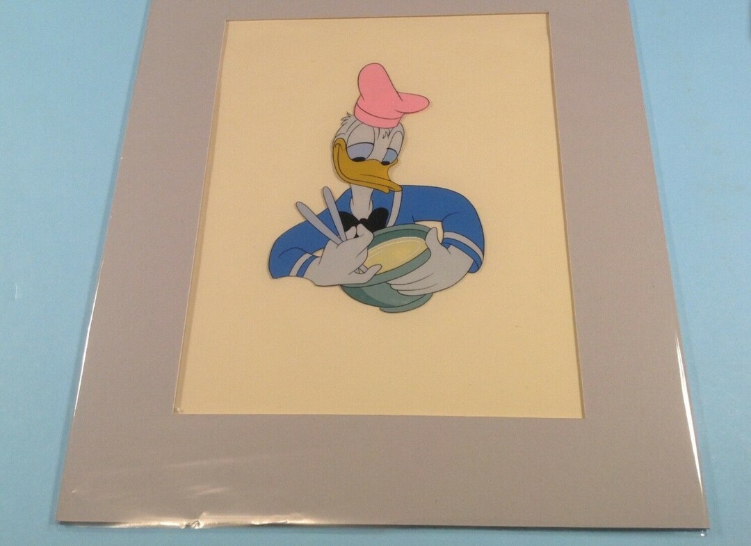 Vintage Disneyland Donald Animation Production Cel Matted Original Hand ...