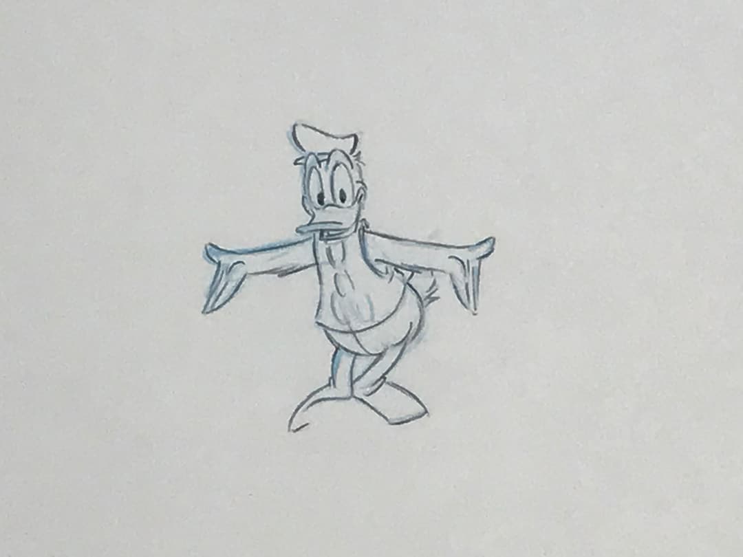 Walt Disney Donald Duck Animation Production Drawing - Disney ...