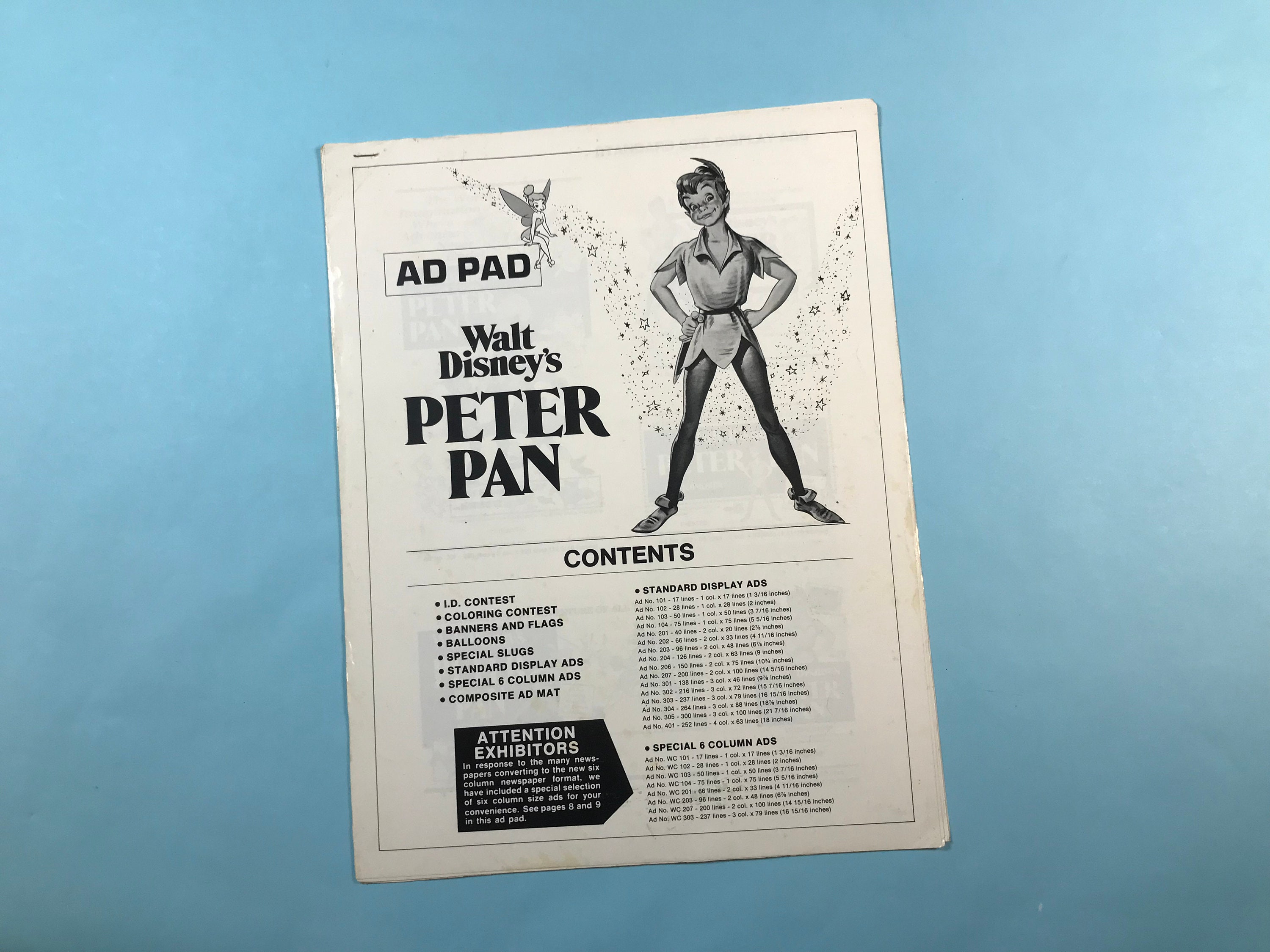 Walt Disneys Peter Pan Vintage Original Ad Pad 1960s - Etsy