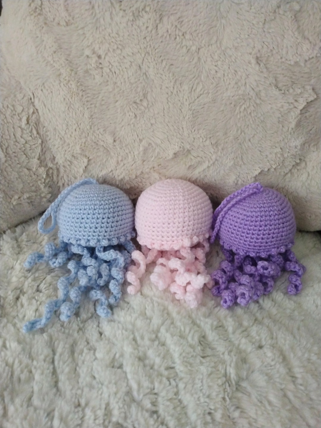 Crochet Jellyfish Car Charm Plushie - Etsy
