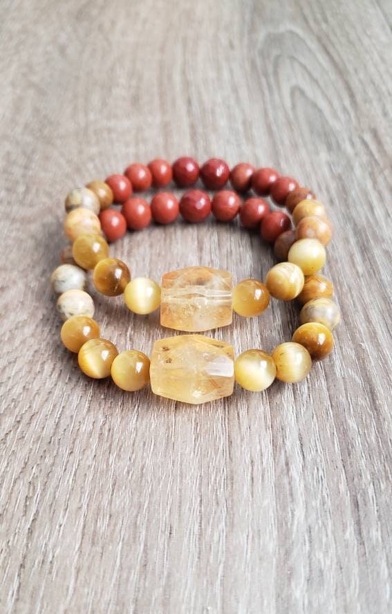 The "pumpkin Spice" Bracelet | 8mm Crystal Bracelet | Grounding ...