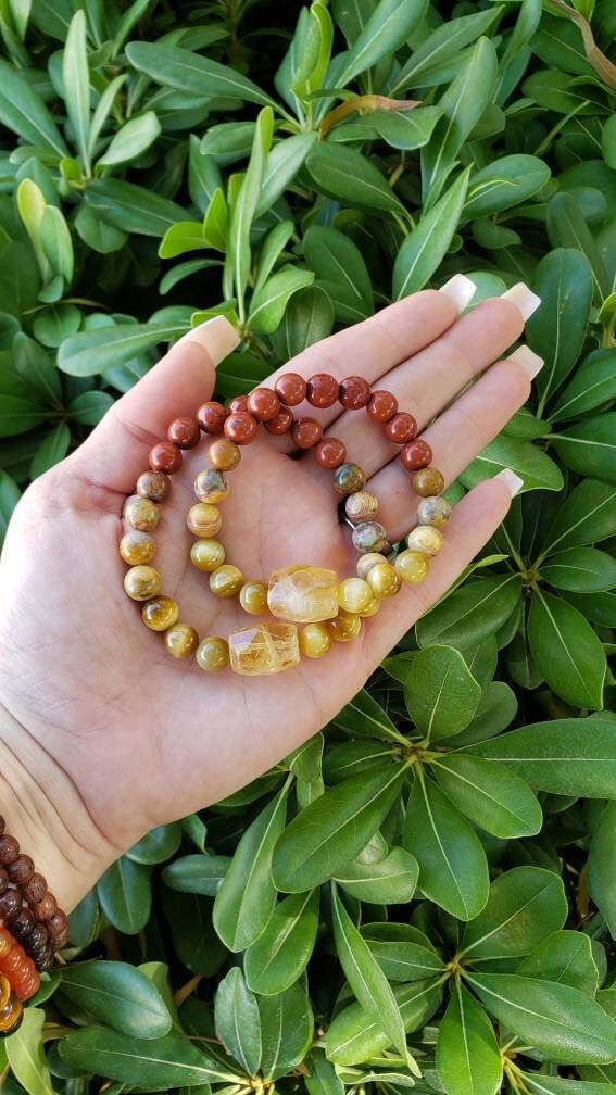 The "pumpkin Spice" Bracelet | 8mm Crystal Bracelet | Grounding ...