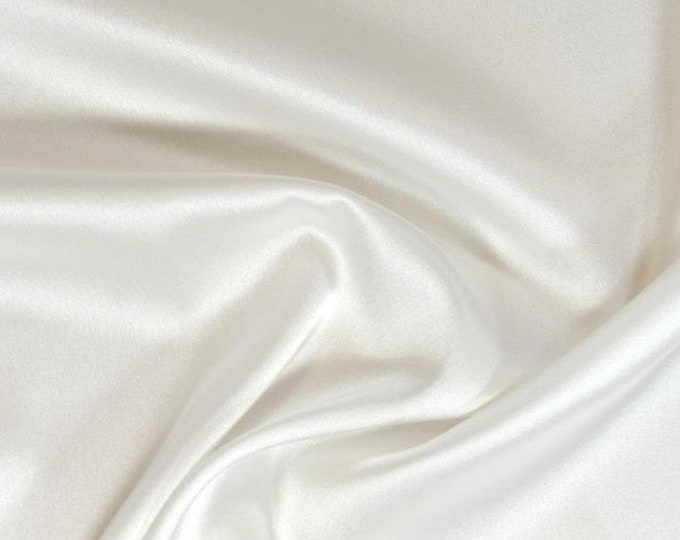 Luxury Bridal Satin Fabric by the Yard Perfect Dress Weight off White ...