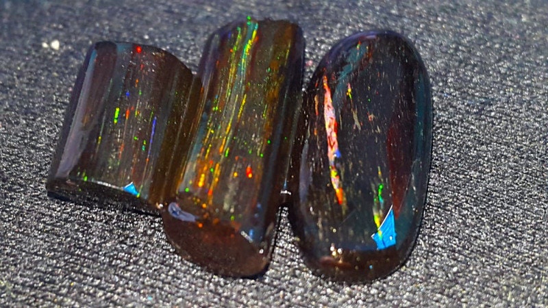 Gorgeous Parcels 3 Pcs Color Lasser Pin Fire Wood Fossil Indonesian Opal Etsy