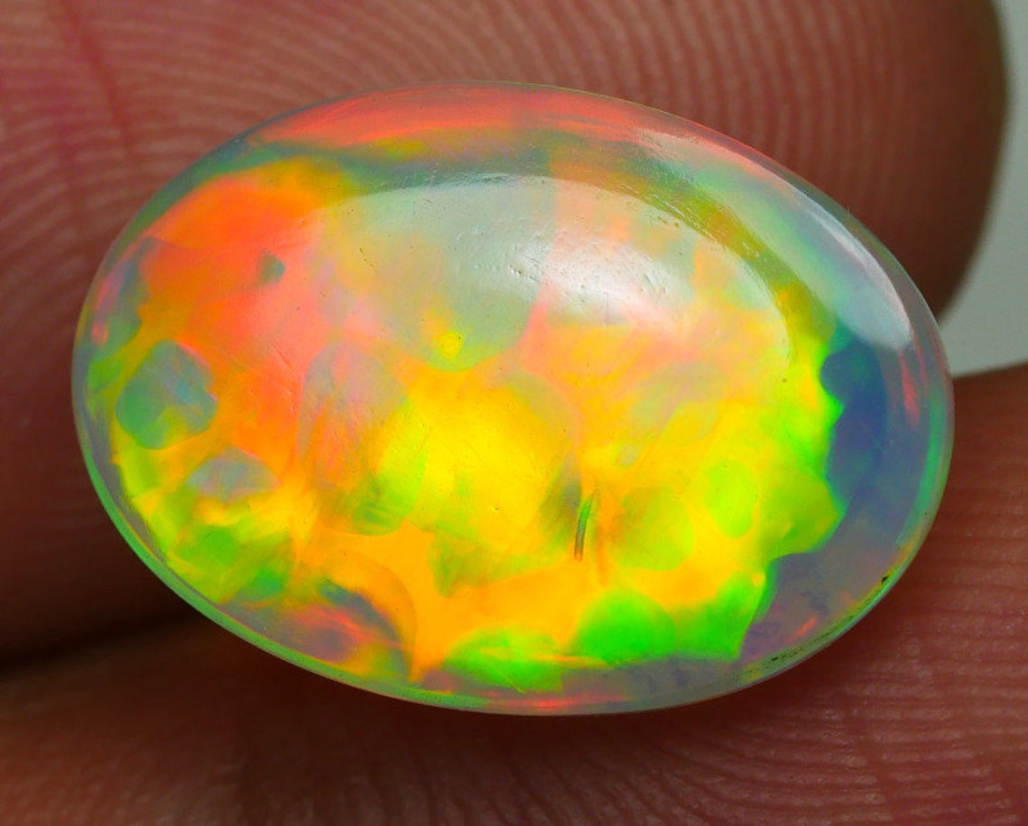 Ethiopian Welo Opal Perfect ribbon pattern neon flash color | Etsy