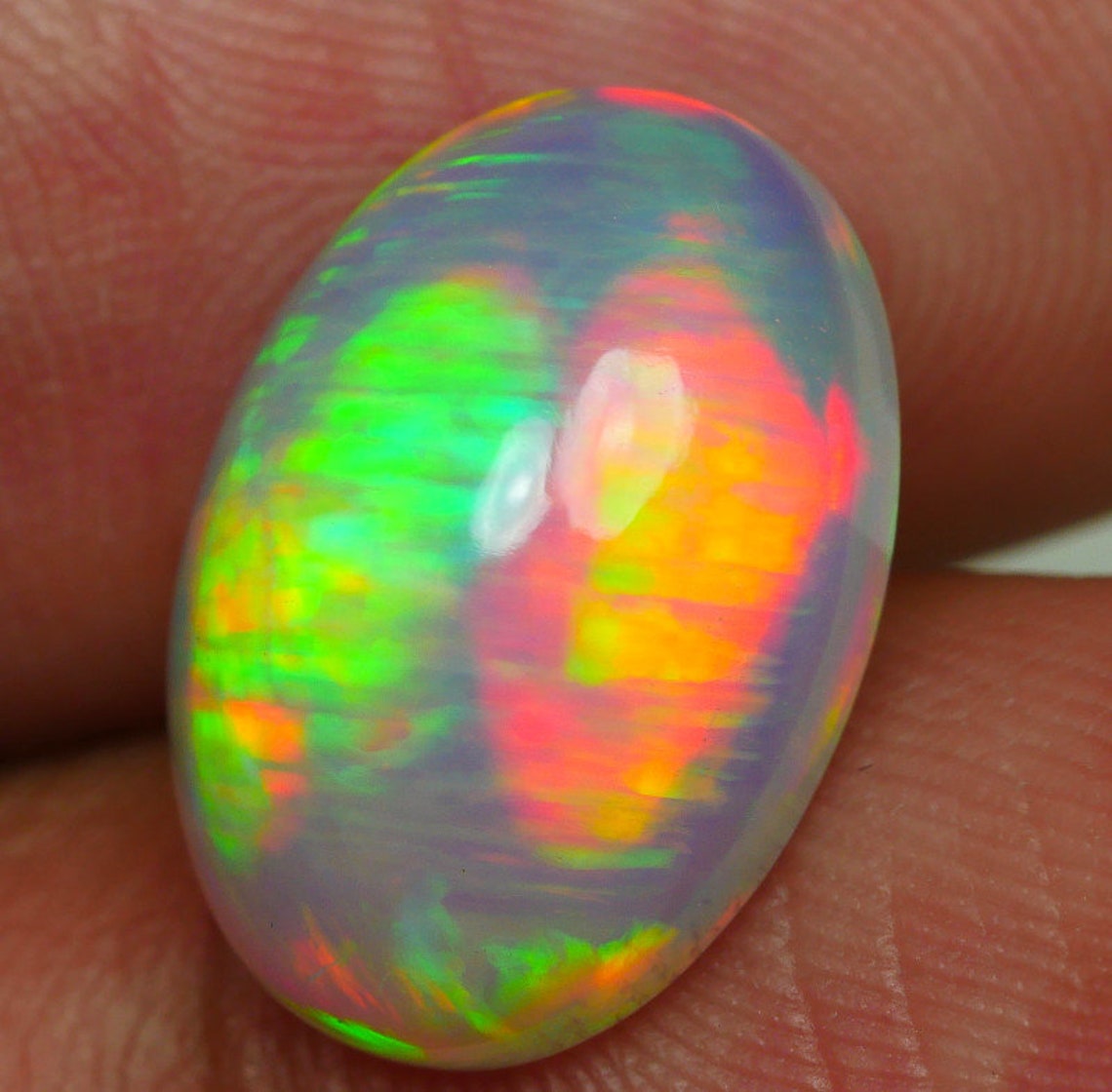 Ethiopian Welo Opal Perfect ribbon pattern neon flash color | Etsy