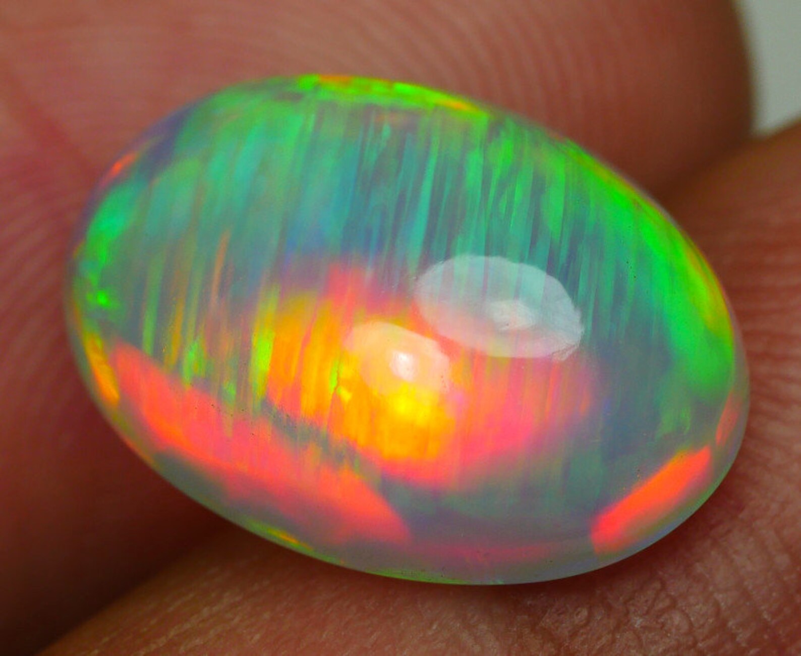 Ethiopian Welo Opal Perfect ribbon pattern neon flash color | Etsy