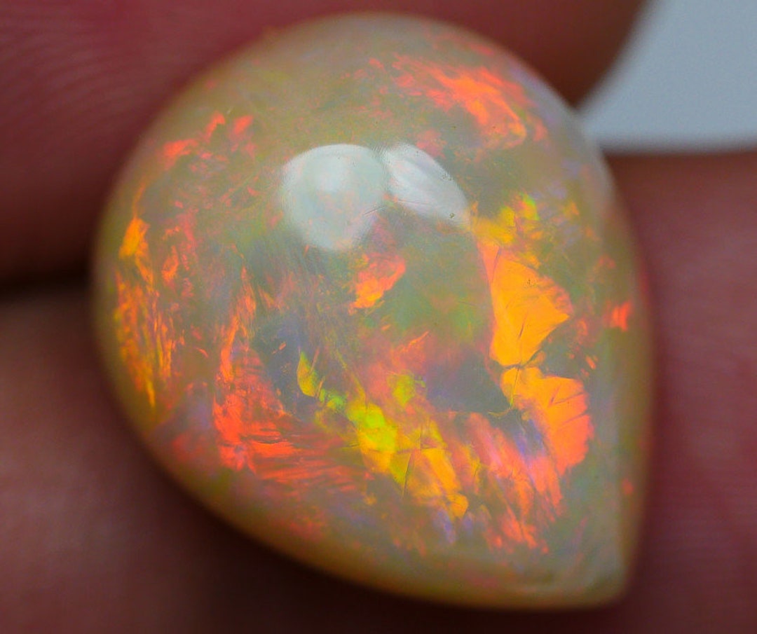 Gorgeous Dark Base Golden Fire Color Welo Opal - Etsy