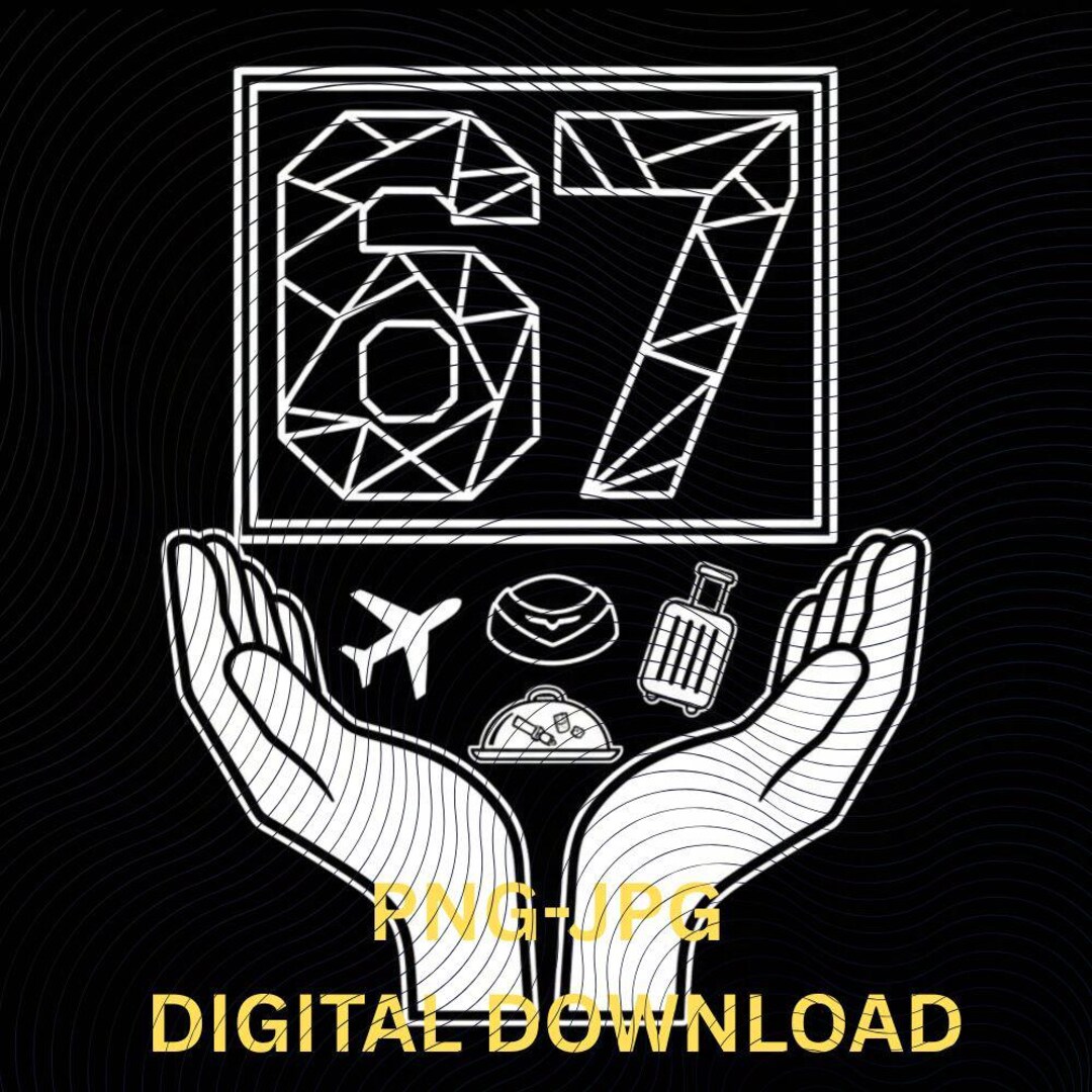67 Meme Flight Attendant Gift, Gen Alpha Slang Art Png (digital ...