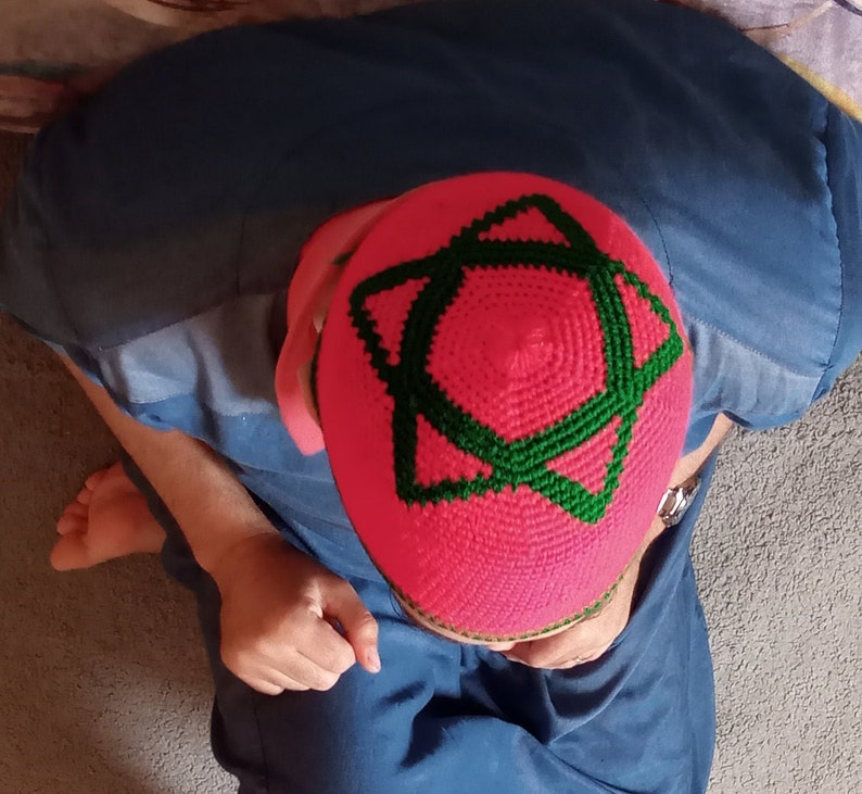 Handmade Moroccan Flag Crochet Cap , Moroccan Flag Crochet Cap , A ...