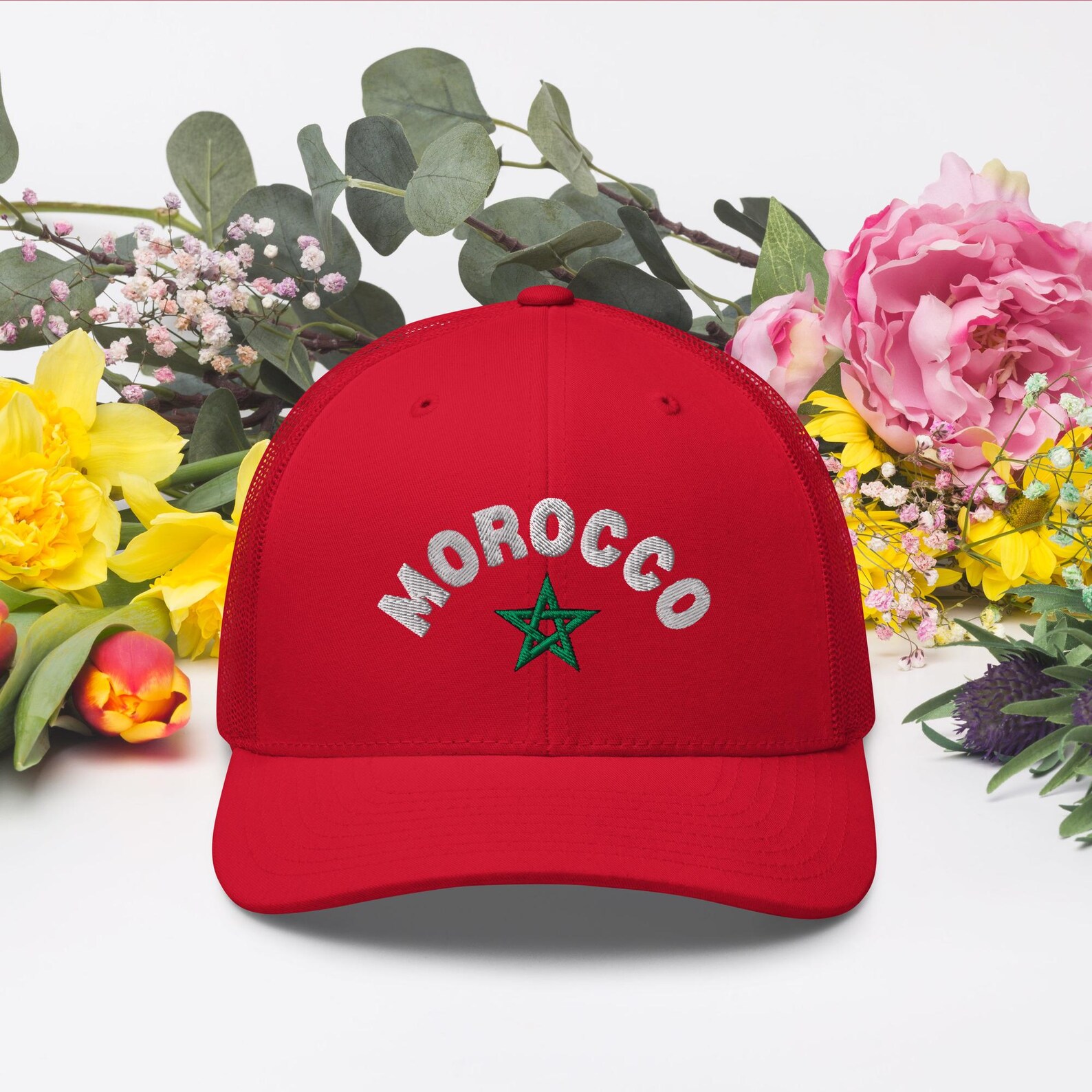 Morocco Flag Trucker Cap: Moroccan Pride Gift - Etsy