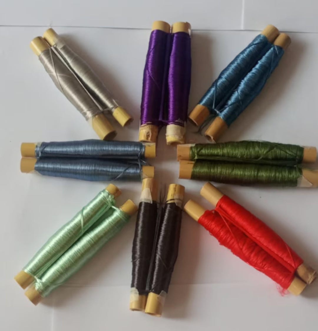 2 Rolls Silk Moroccan Sabra Thread Handcraft Embroidery Art. - Etsy