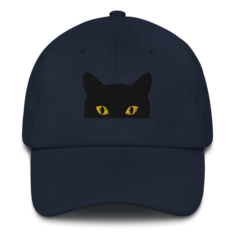 Chic Embroidered Black Cat Baseball Cap Bombay Cat Dad Hat for Feline ...