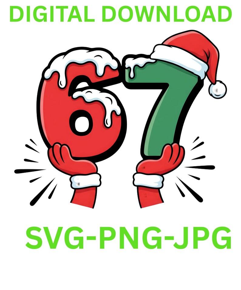 Santa 67 Funny Viral Christmas Meme SVG PNG | Gen Z Quote Cutting File ...