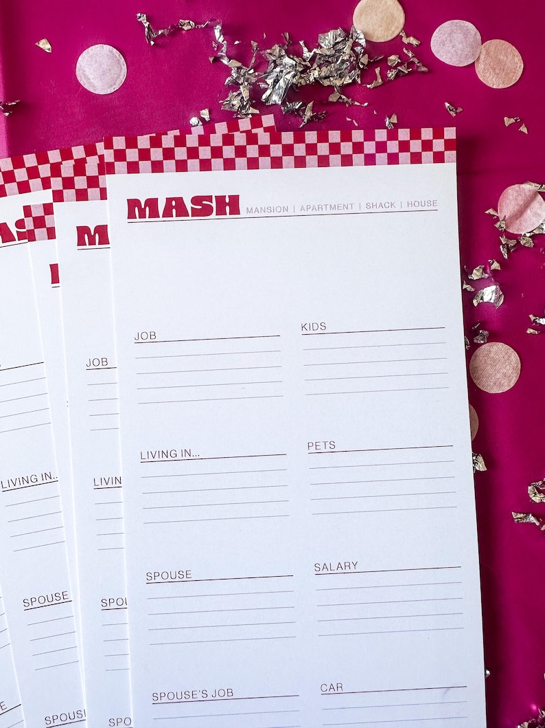 MASH Party Game - Downloadable File - Etsy