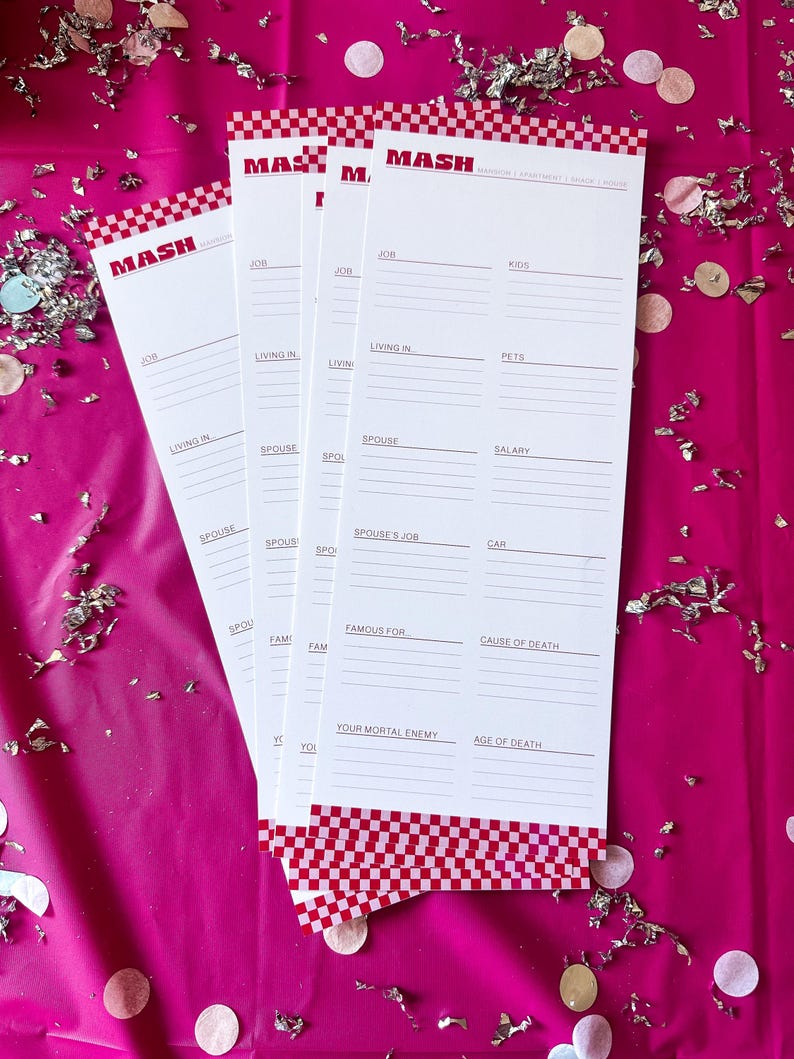 MASH Party Game - Downloadable File - Etsy
