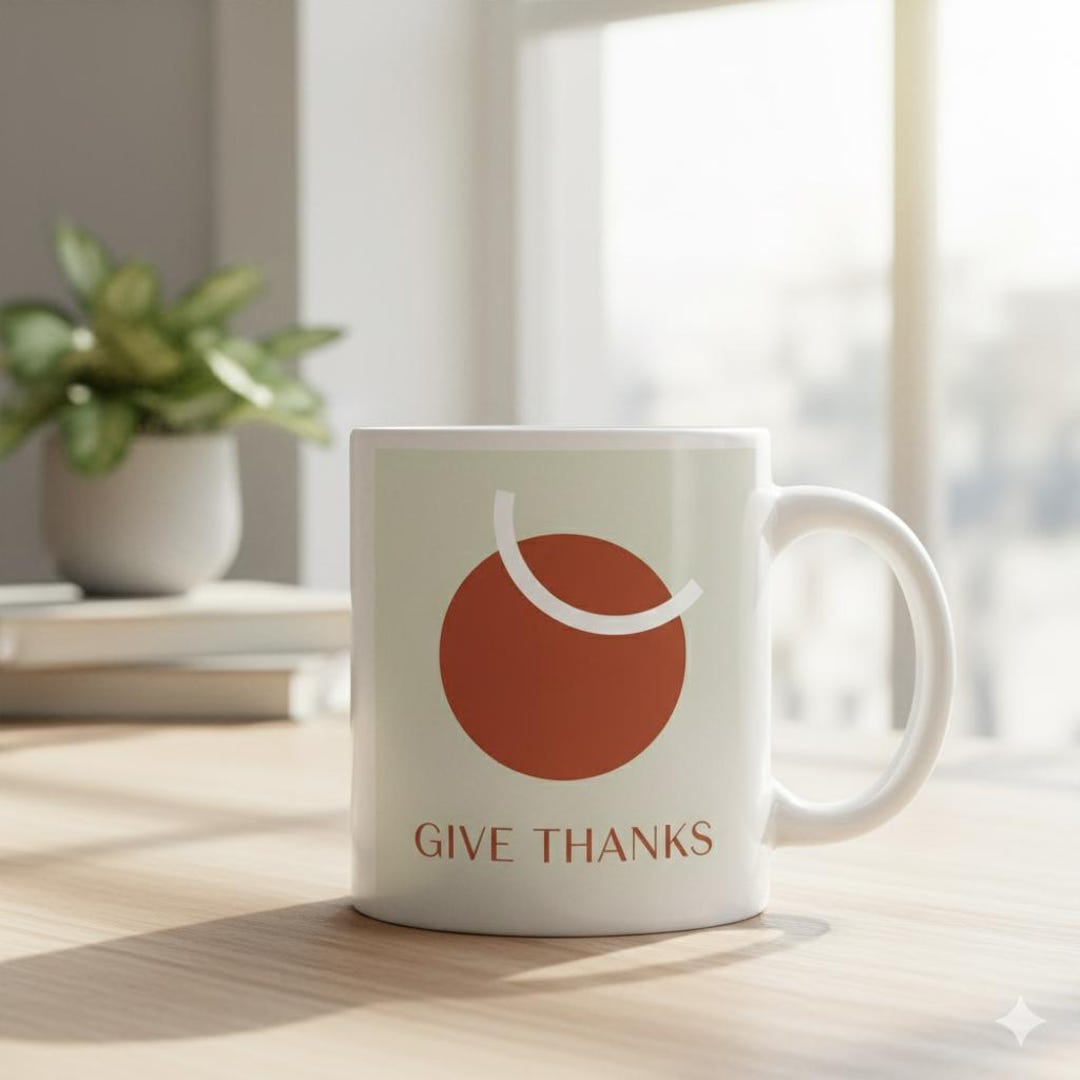 Minimalist 'give Thanks' Circle Art - Modern Fall SVG PNG - Digital ...