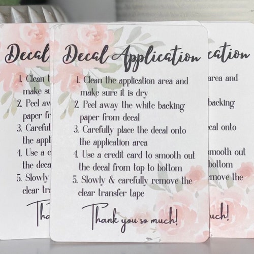 Printed Decal Application Instructions How to Apply a Decal - Etsy