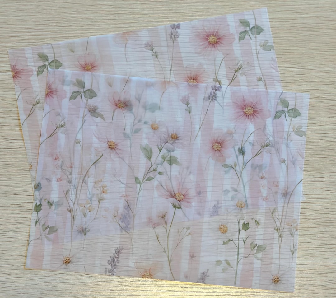 Floral Vellum Paper, DIY Vellum Invitation Paper, Printed Floral ...