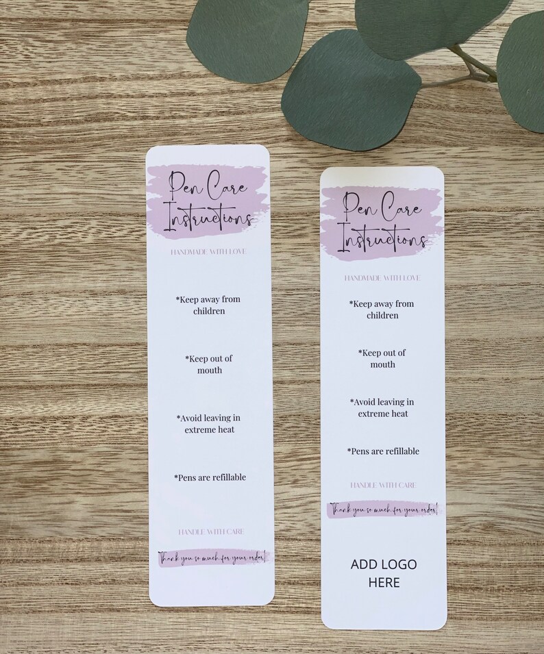 Printed Beaded Pen Care Card, Epoxy Pen Card, Glitter Pen Care Card ...