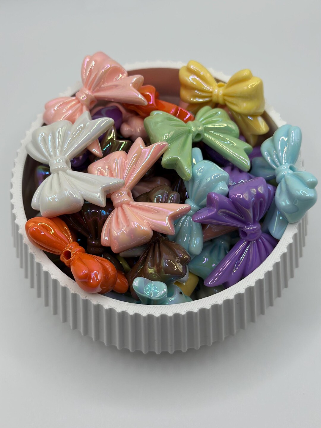 2pc Set Acrylic Bow Beads, Bow Acrylic Focal Beads, Acrylic Focals ...