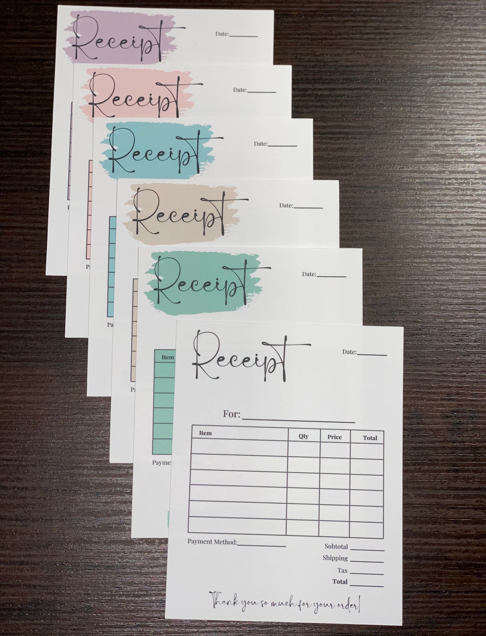 Small Business Receipts | Receipts for Small Businesses | Order Form ...