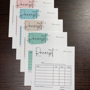 Small Business Receipts | Receipts for Small Businesses | Order Form ...