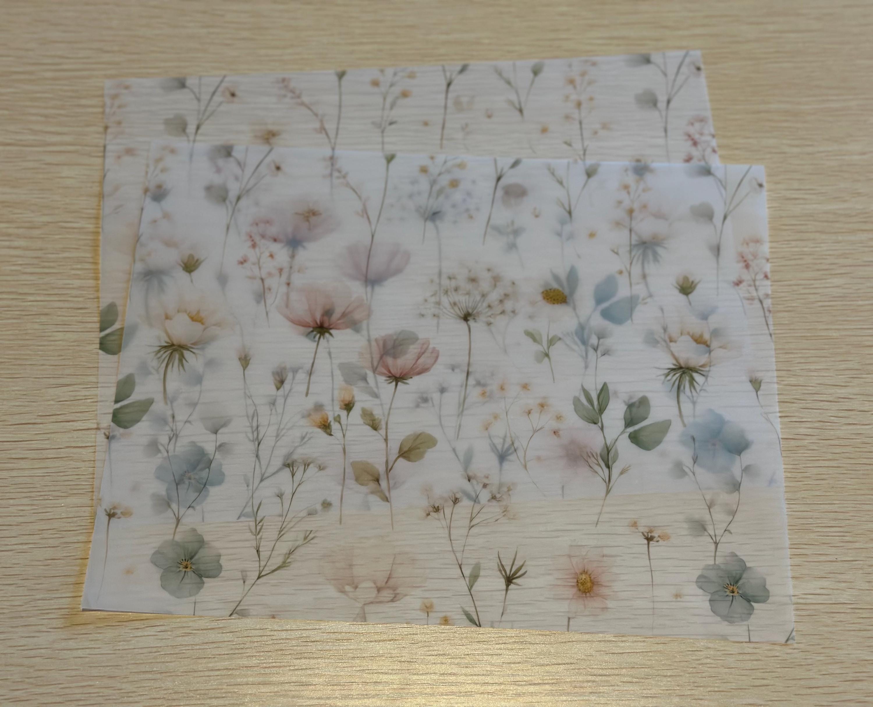 Floral Vellum Paper, DIY Vellum Invitation Paper, Printed Floral ...