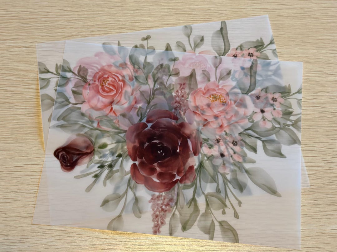 Floral Vellum Paper, DIY Vellum Invitation Paper, Printed Floral ...
