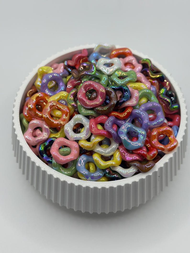 16mm Mix Spacer Beads, Wavy Spacer, for Beaded Charm, Donut Spacers ...