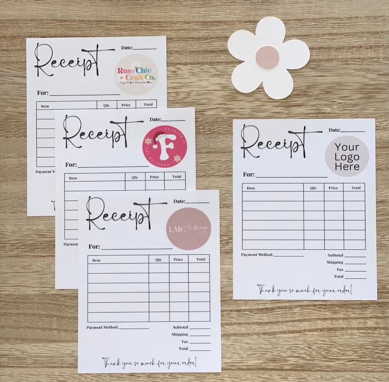 Personalized Small Business Receipts | Receipts for Small Businesses | Order Receipt Form ...